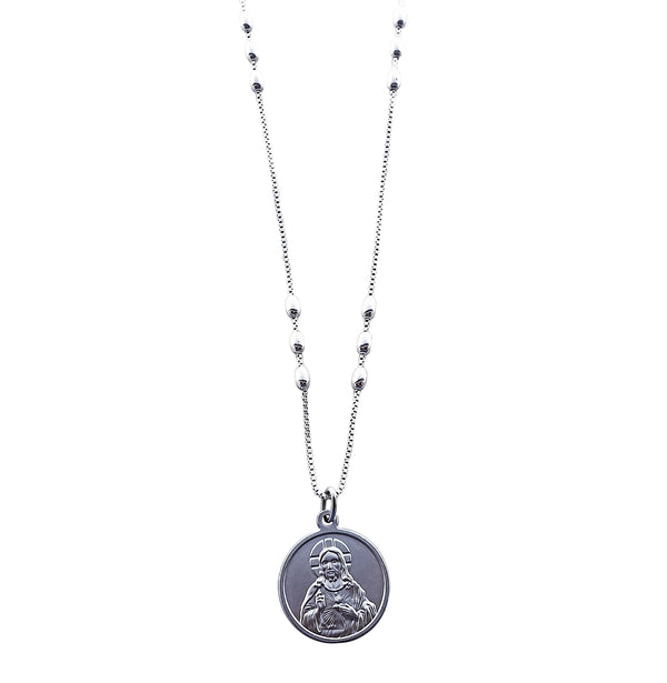 Collar Mujer Plata Sagrado Corazon de Jesus – La Garza Joyas